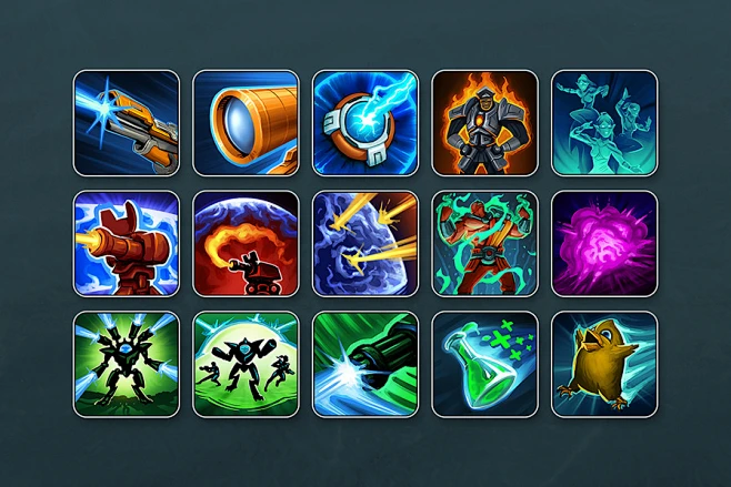 Ability Icons, Nick Arnold : Ability icons for different champions from Hi-Rez Studios' hero ...