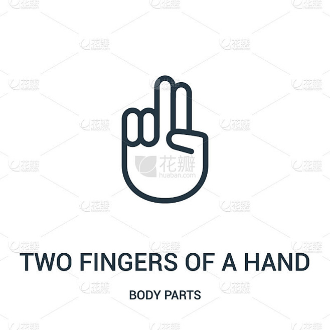 two fingers of a hand icon vector from body parts