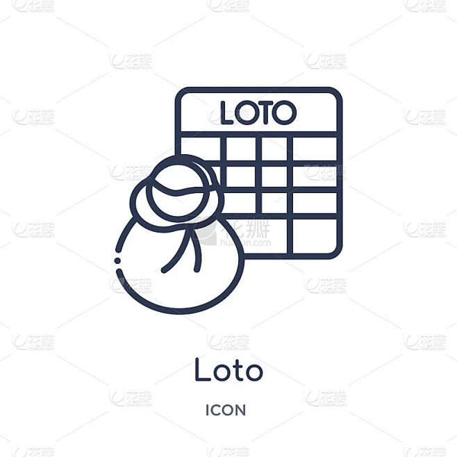 loto icon from other outline collection. Thin line素材-花瓣网