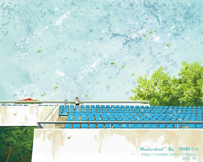 BLUE-vivid雨希__涂鸦王国插画-花瓣网