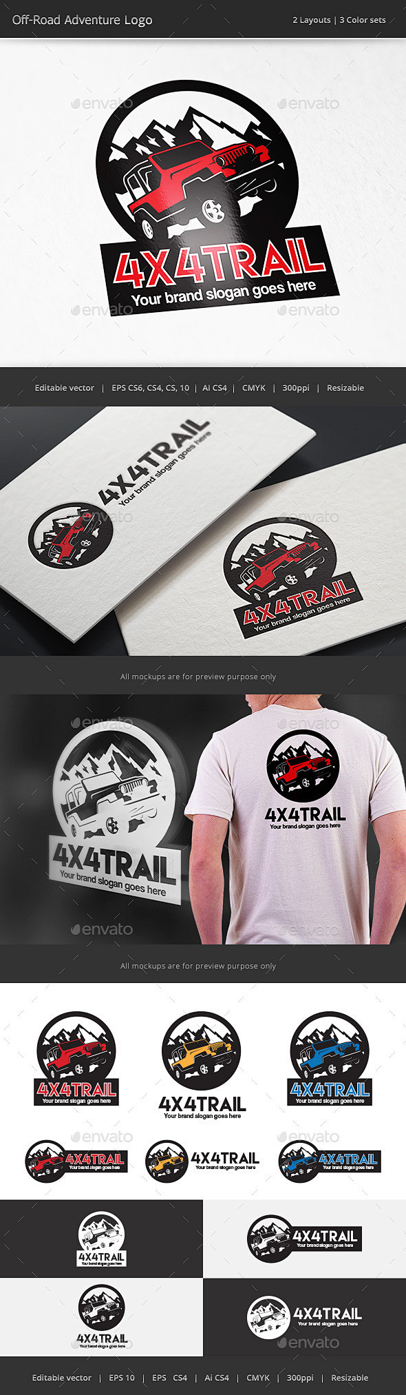 越野冒险标志——对象标识模板Off-Road Adventure Logo - Objects Logo Templates4 x4、活动 ...