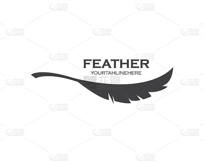 羽毛图标插图矢量模板素材-花瓣网