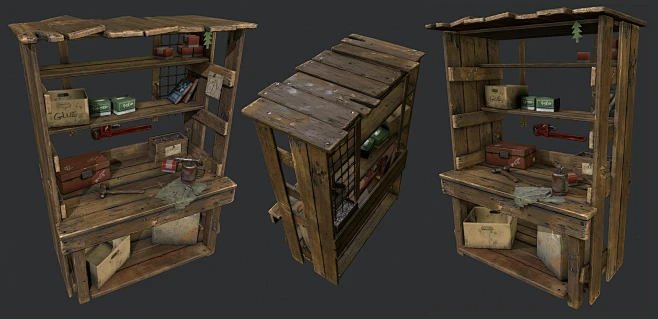 Tier 1 Workbench - Rust, Thomas Butters : 3 LODs'. Highest lod is at ...