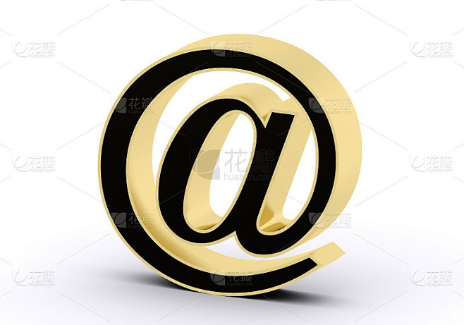 3D的at-sign符号为金黑色
