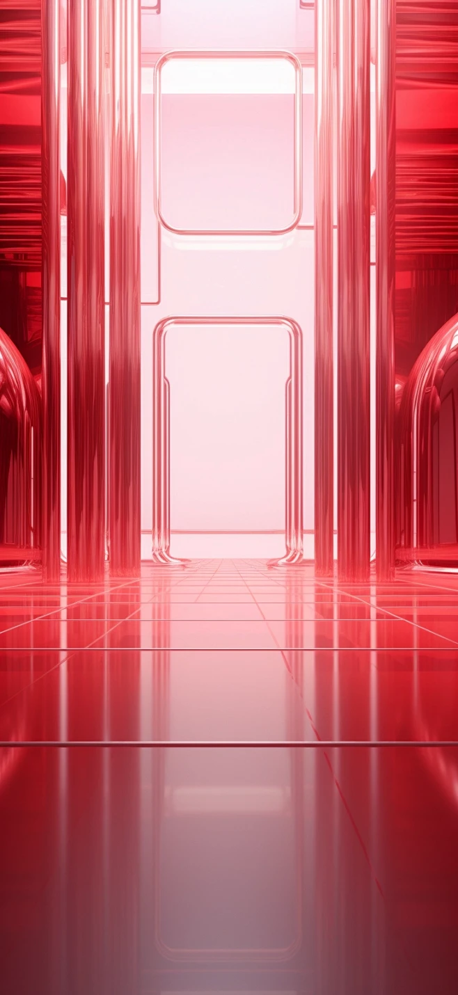 3d Scene Front view Spatiality Simple Red Light Luxury Future Scene ...