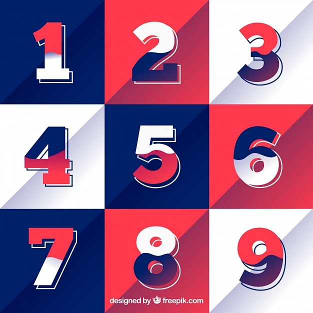 Colorful number collection with flat design Free Vector-花瓣网