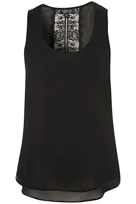 Lace Back Vest-花瓣网