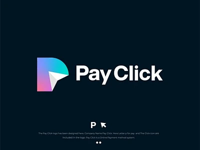 payclick logo mark, tech logo app brand branding click logo design ...