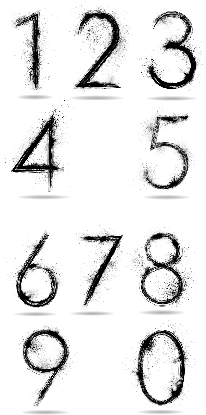 毛笔数字1234567890图片_小素材图片素材-花瓣网
