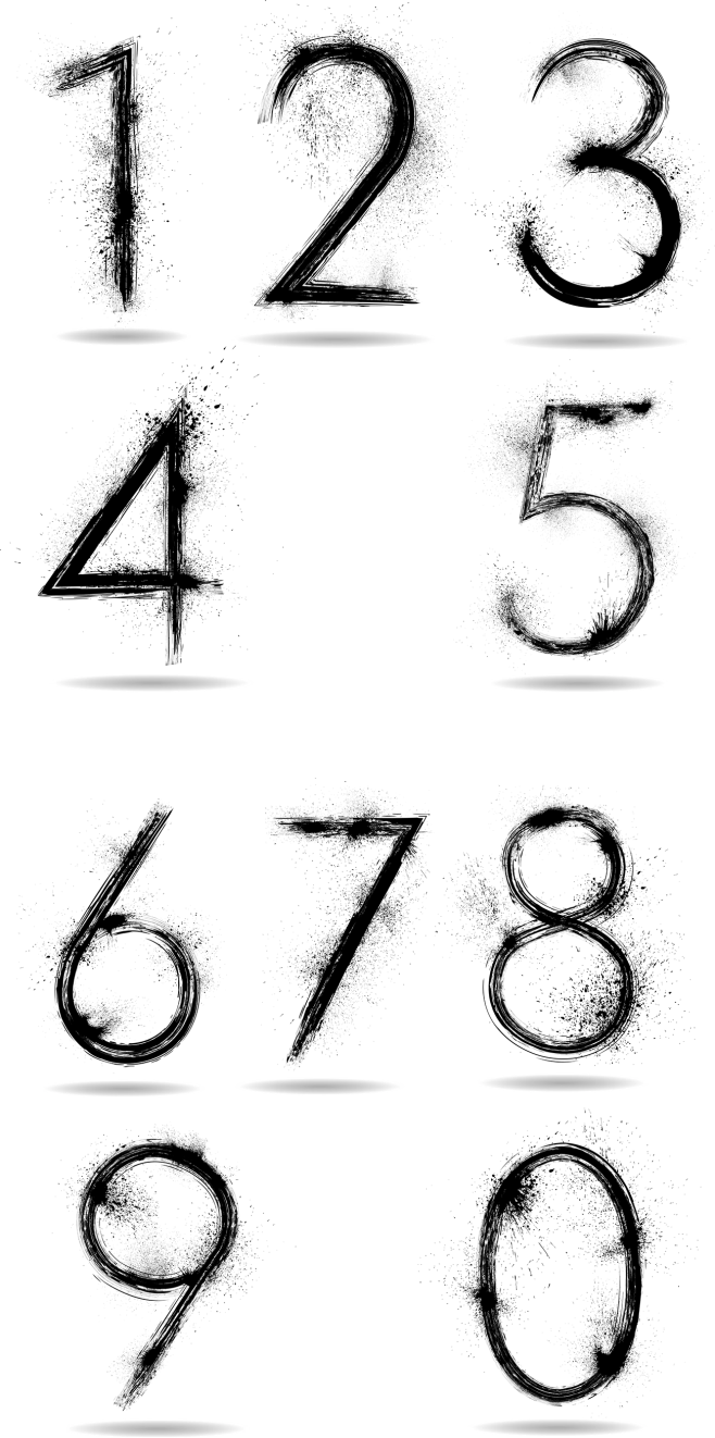 毛笔数字1234567890-花瓣网
