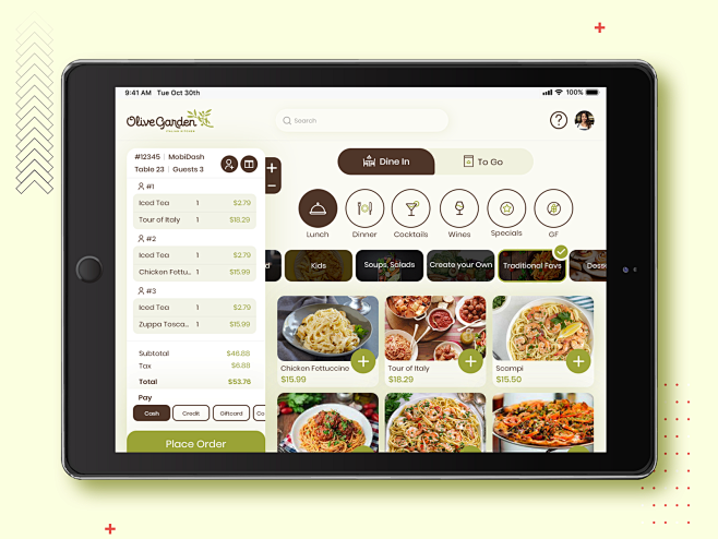 iPad app for Restaurant Waiter tranding design ui design mobile app re