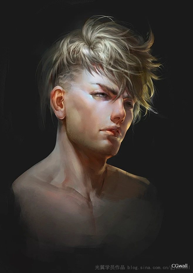 CGwall游戏原画网站_男头，技术展现-花瓣网