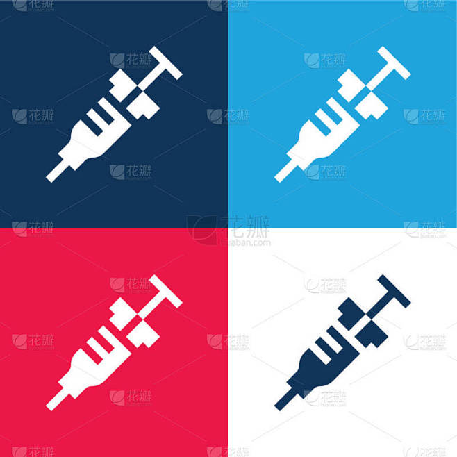 Anesthesia Blue and red four color minimum icon se