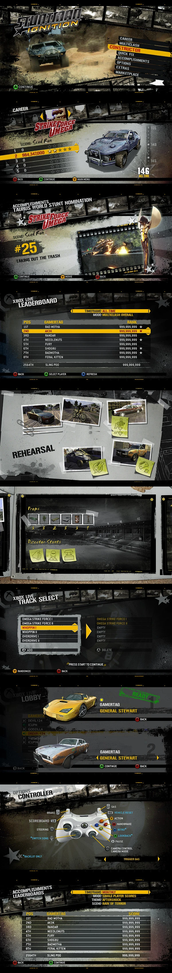 #欧美# #赛车# #重金属#Stuntman Ignition UI on Behance-花瓣网