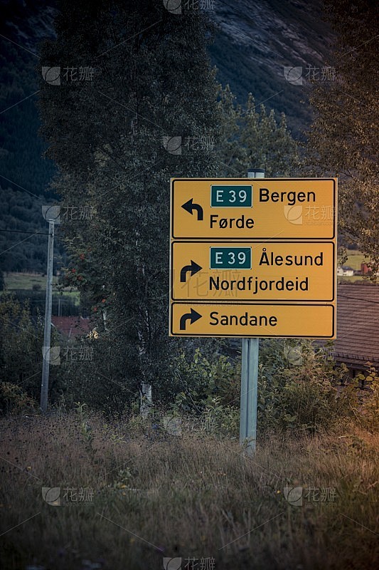 Trollstigen Pass Norway近景街道标志