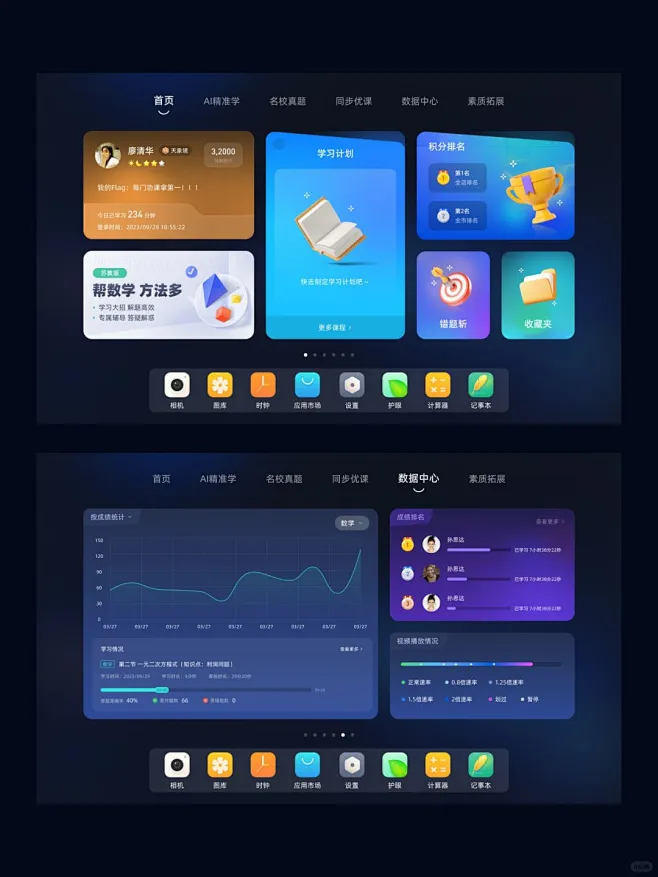 UI设计｜学习机平板应用案例 - 小红书-花瓣网