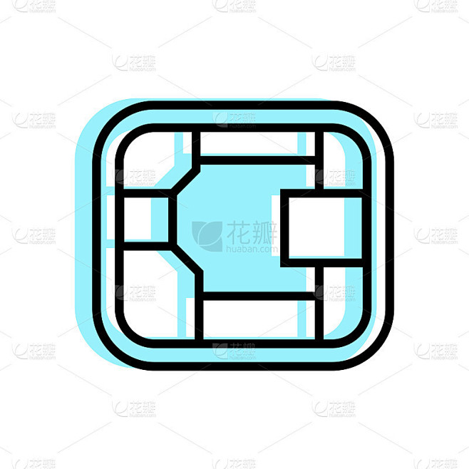 Computer chip icon - Chip sign