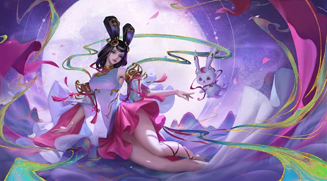 自设嫦娥, Yanmin Ji : 去年开始画的，祝大家中秋节快乐-花瓣网