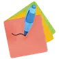 Sticky Note 3D Icon-花瓣网