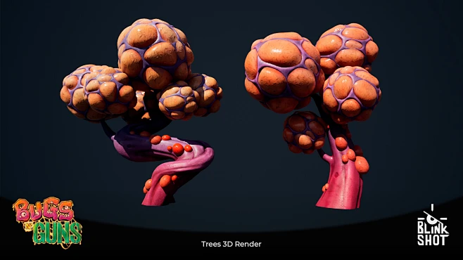 Stylized Alien Trees and Foliage Set-花瓣网