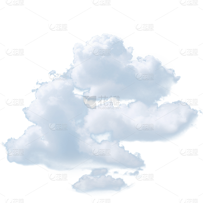 写实风格白云贴纸