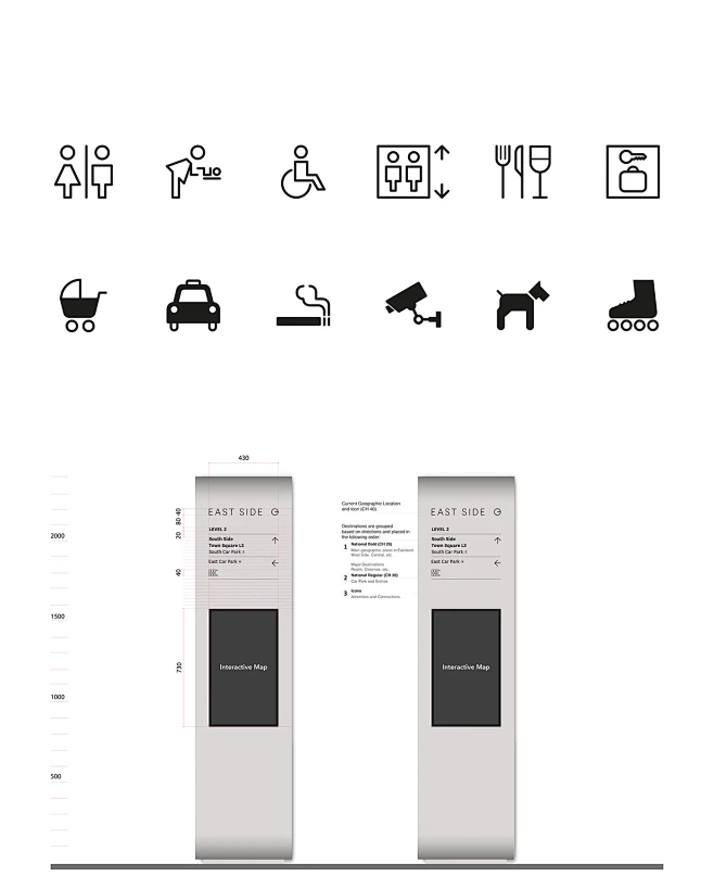 wayfinding Signage graphic design iconography Shopping Centre Retail-花瓣网