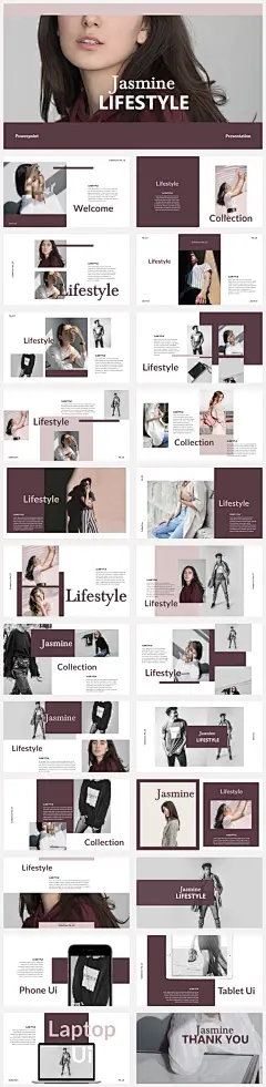 YL002【轻简】简约时尚杂志风欧美女性服饰品牌策划PPT模板-淘宝网-花瓣网