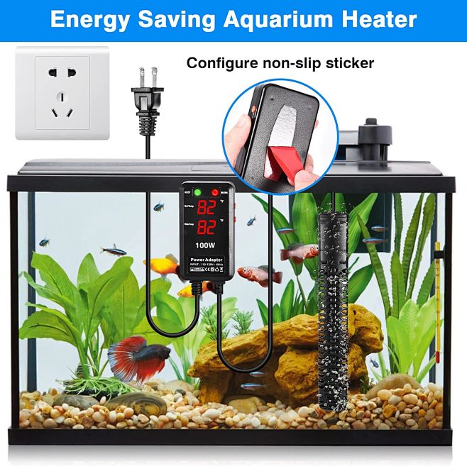 Amazon.com: SZELAM Aquarium Heaters 100W Submersible Fish Tank Heater ...