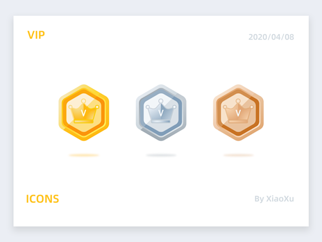 VIP GRADE ICONS-2 noble crowns badge member 轻拟物 会员 铜 银 gold vip ui 图标