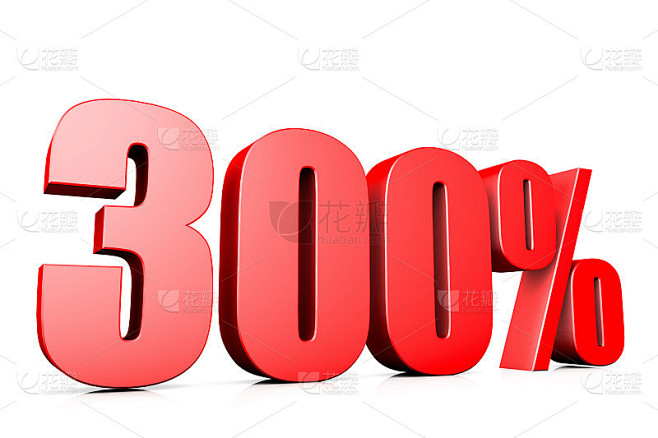 3d插图标志的300%
