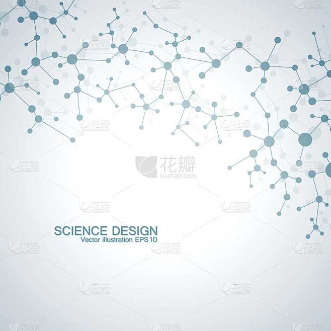 Dna和神经元的结构分子。原子结构。化合物素材 花瓣网
