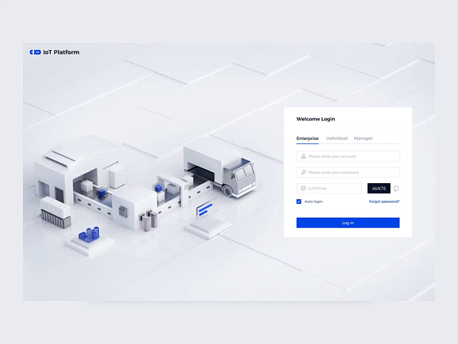 IoT Dashboard 3d c4d dashboard interaction design interface launch page ...