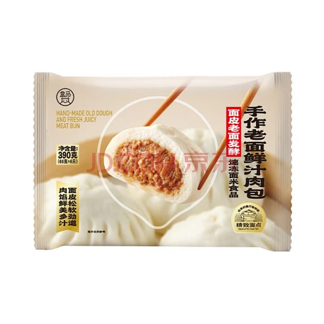 盒马 早餐速食面点 小笼包 大肉包 葱油花卷 手作老面鲜汁肉包 390g(6只)【图片 价格 品牌 报价】-京东-花瓣网