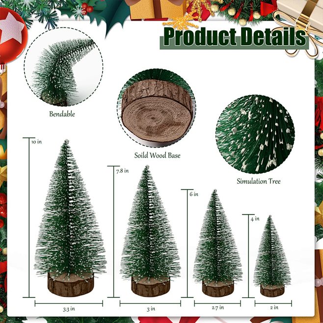 Amazon.com: 6pcs Mini Christmas Trees Christmas Decor, Artificial ...