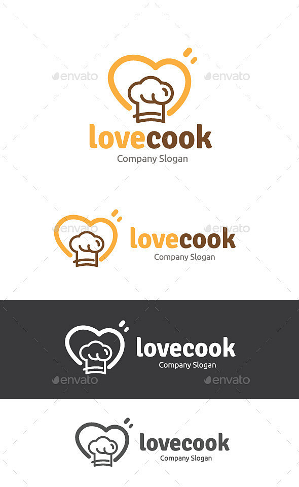 喜欢烹饪——食品标志模板Love Cook - Food Logo Templates咖啡馆,厨师,厨师,烹饪,烹饪课,烹饪学校,小腿,美味 ...