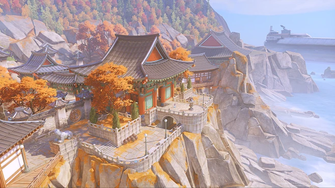 Overwatch - Busan - Temple, Simon Fuchs : This is some environment work ...