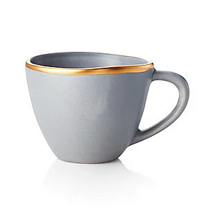Addison Grey Gold Rim Mug-花瓣网