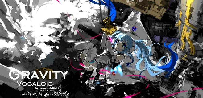 Anime 2900x1400 Vocaloid Hatsune Miku anime girls twintails cyan hair ...