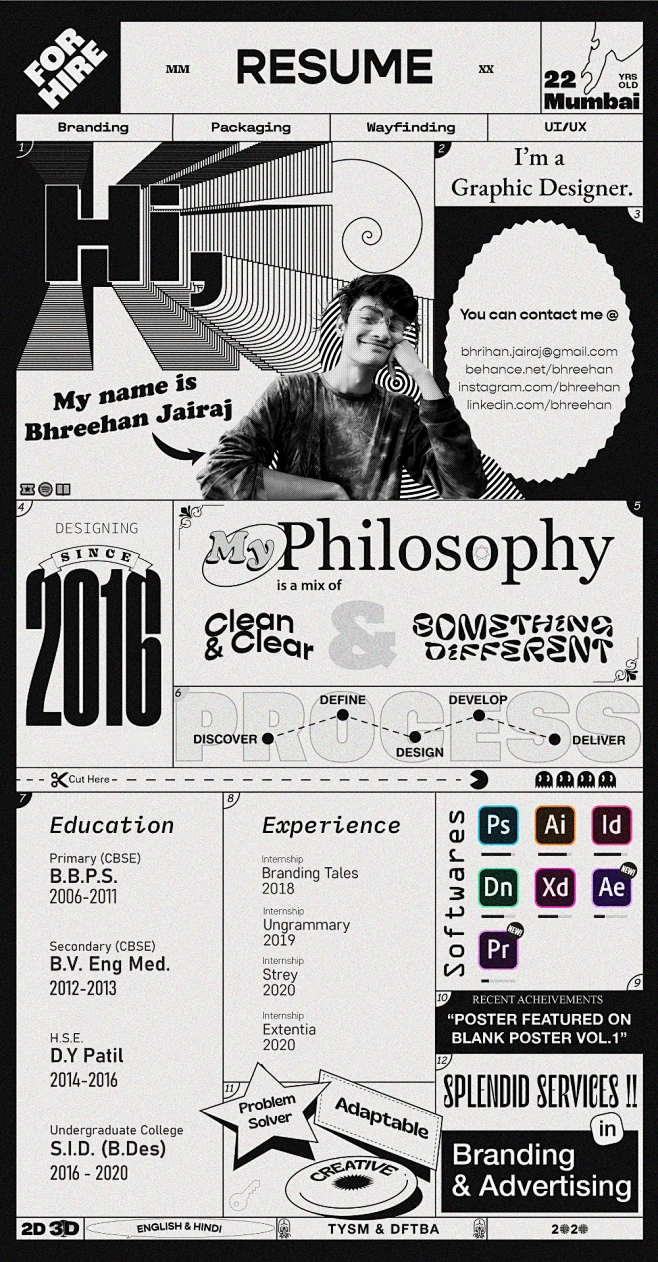 RESUME on Behance Graphic Design Resume, Graphic Design Layouts, Cv ...