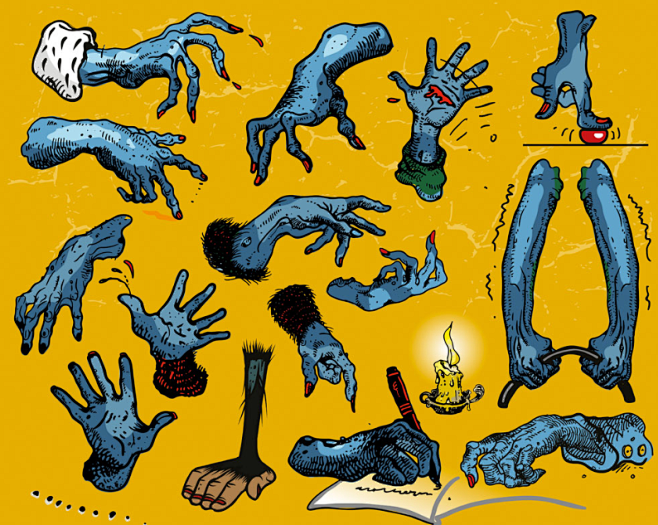 魔鬼魔爪插画矢量图片(图片ID:353787)_-流行元素-底纹边框-矢量素材_ 淘图网 taopic.com