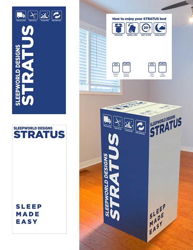 Stratus Mattress Packaging : Bed in a box packaging-花瓣网