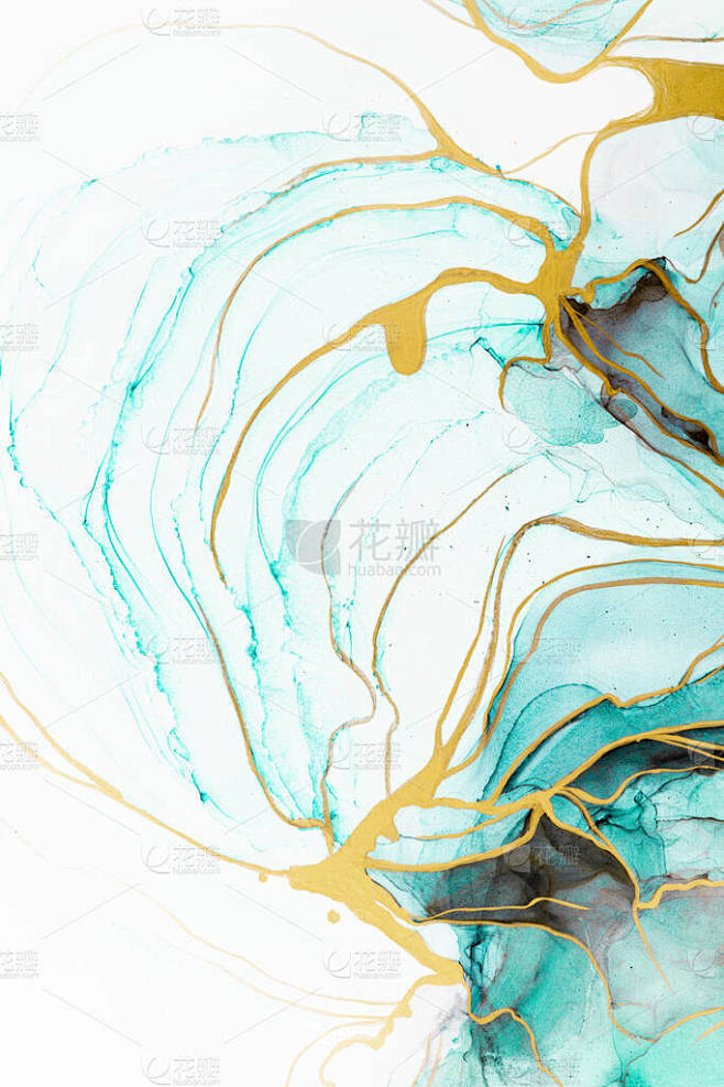 Marble ink abstract art from meticulous original p