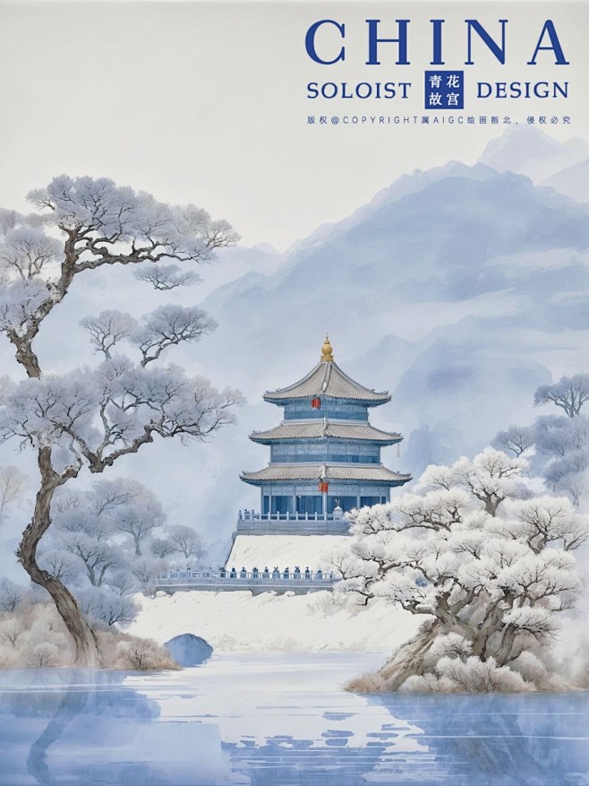 青花故宫 韵美如诗_2_AIGC绘画指北_来自小红书网页版