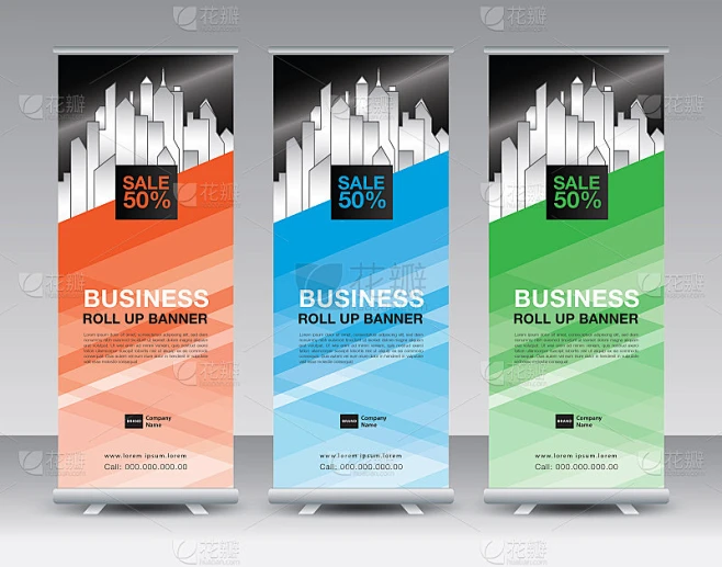Business Roll Up banner design, Roll Up Banner tem素材-花瓣网