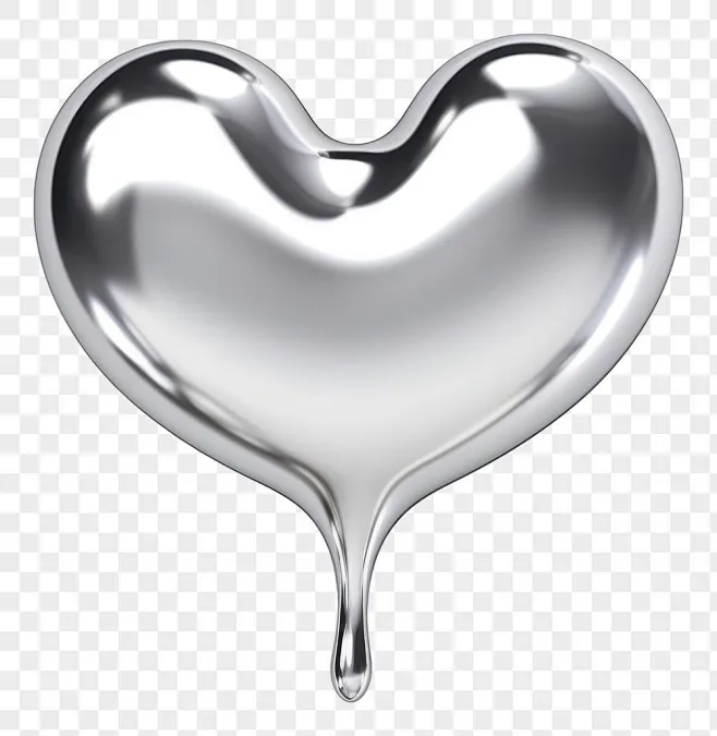 Download premium png of PNG Heart dripping silver metal white ...
