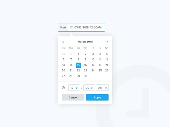 Date & Time Picker form ux ui filter component time time picker date ...