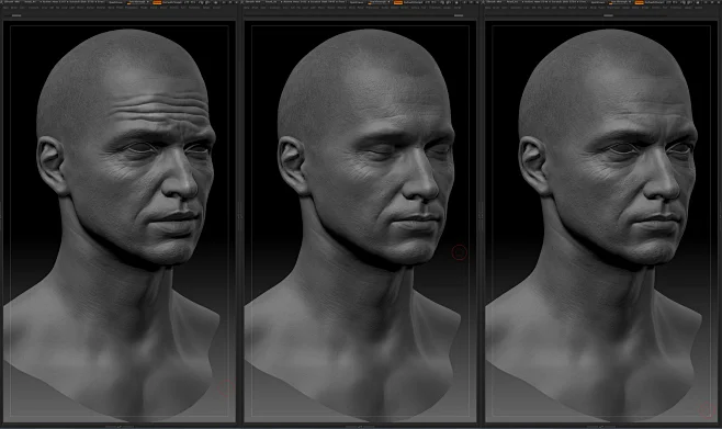 John male faces_Zbrush-花瓣网