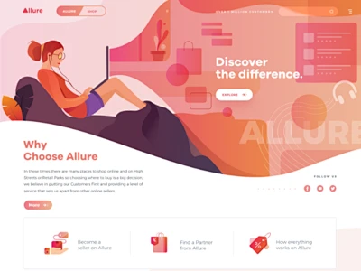 Allure website design online shopping visual design hero image banner ...