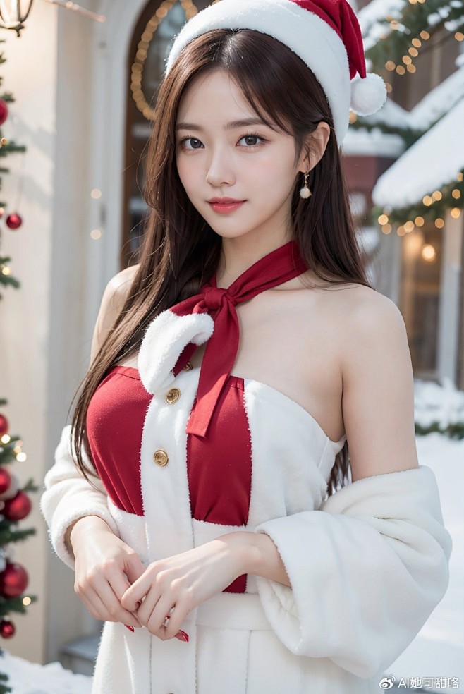 Leezi80-AI ART#ai绘画##ai美女#圣诞服140P，原图4K 3680*5504