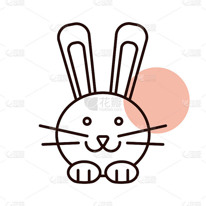 兔子矢量图标。宠物动物的标志